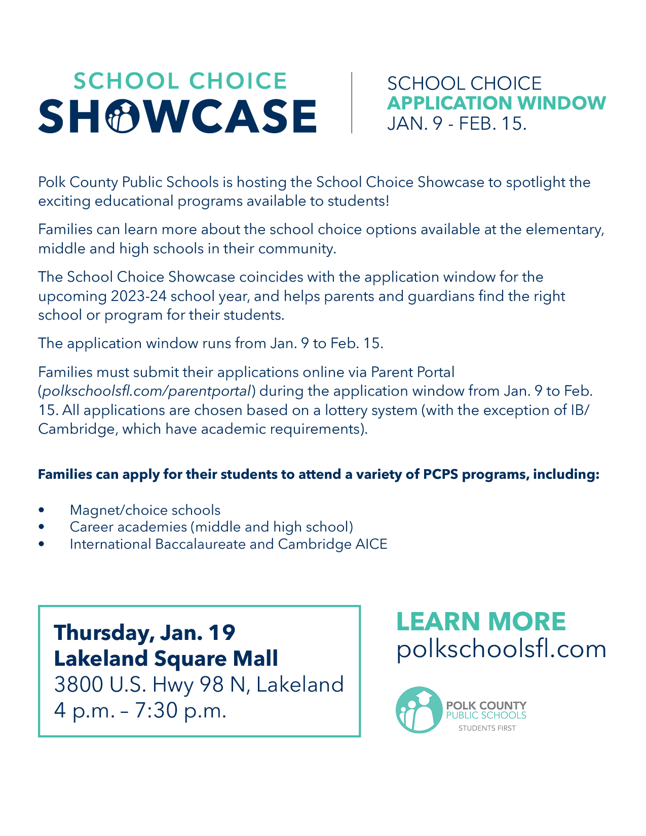 PCPS School Choice Showcase in Lakeland - 1.19.2022 - Lakeland Vision